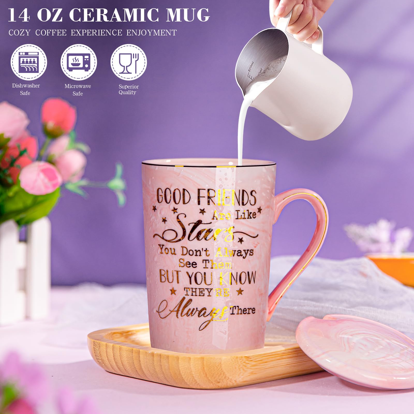 Best Friends Birthday Gifts for Women - Birthday Gifts for Women - Friendship Gifts for Women Friends - Unique Birthday Gifts Ideas for Friends, Sister, Besties, BFF - 14oz Friend Coffee Mug Set Gifts