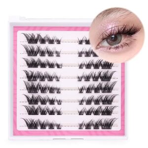 cluster lashes fox eye lash individual diy lash extension 64 clusters natural manga eye lash clusters wispy mixed lengths eyelash pack by mavphnee