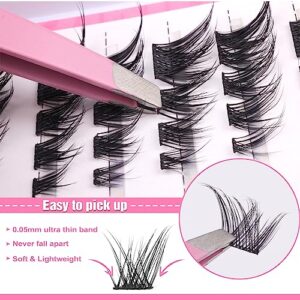 Cluster Lashes Fox Eye Lash Individual DIY Lash Extension 64 Clusters Natural Manga Eye Lash Clusters Wispy Mixed Lengths Eyelash Pack by Mavphnee