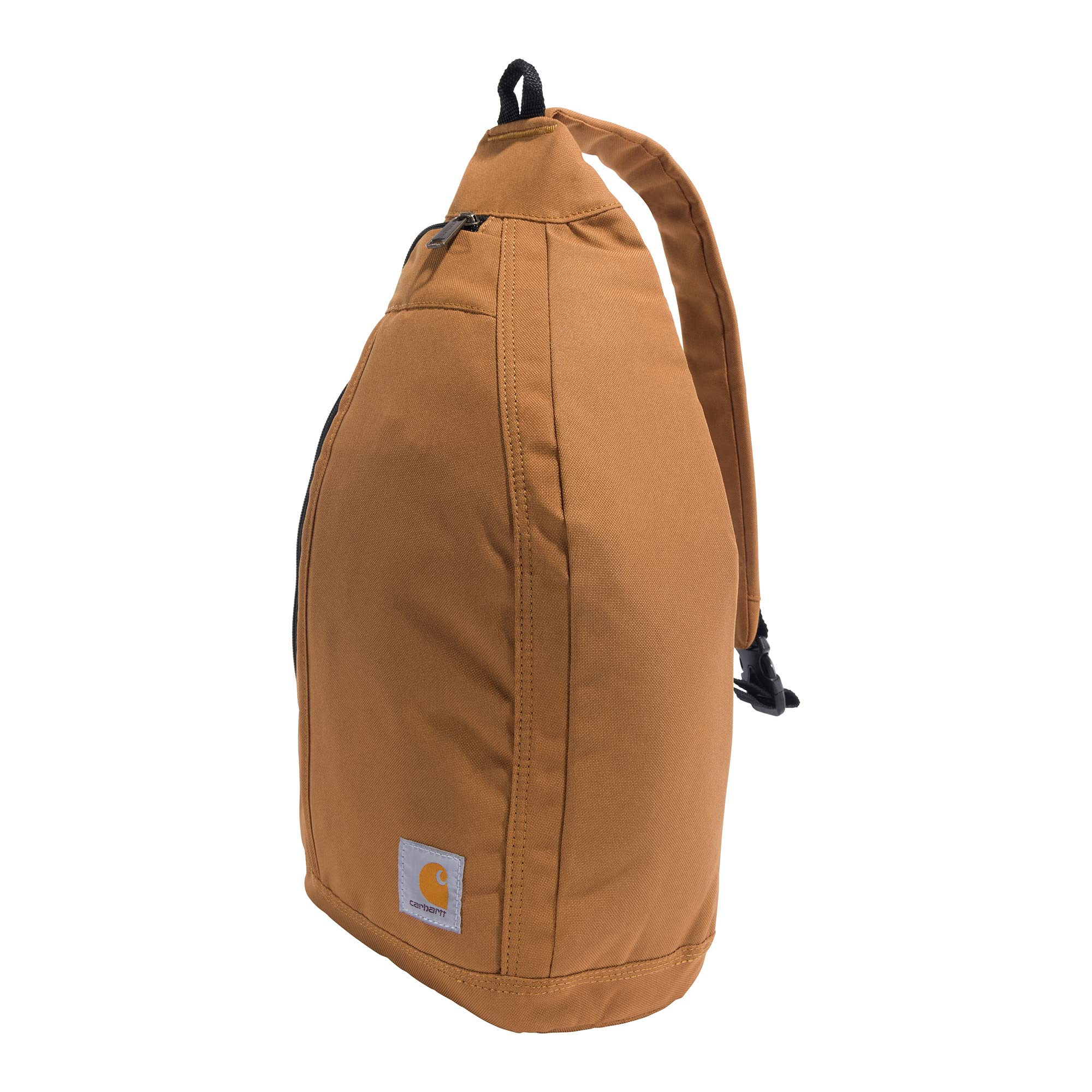 Carhartt Mono Sling Backpack, Unisex Crossbody Bag for Travel and Hiking, Carhartt Brown & unisex adult Nylon Duck Key Keeper, Durable Keychain With Self-locking Clip Wallet, Nylon Duck, One Size US