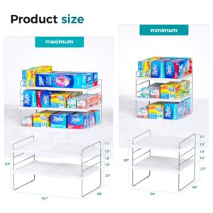 Oylik Expanadable Foil and Plastic Wrap organizer, 3 Tier Stackable Kitchen Cabinet Pantry Storage Shelf, Height Adjustable, Kitchen Organizers and Storage Rack Boxes of Foil Plastic Saran Wrap