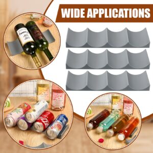 Thyle 10 Pcs European Style Wine Rack Countertop Refrigerator Bottle Display Mat Anti Slip Fridge Wine Bottle Holder Horizontal Storage Cabinet Shelf Bottle Organizer for Kitchen, Dark Gray