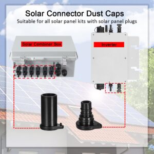 ELFCULB Solar Panel Connector Cap Weather Resistant Dust Male and Female Cap for Solar Panel Connector (6 Pairs)