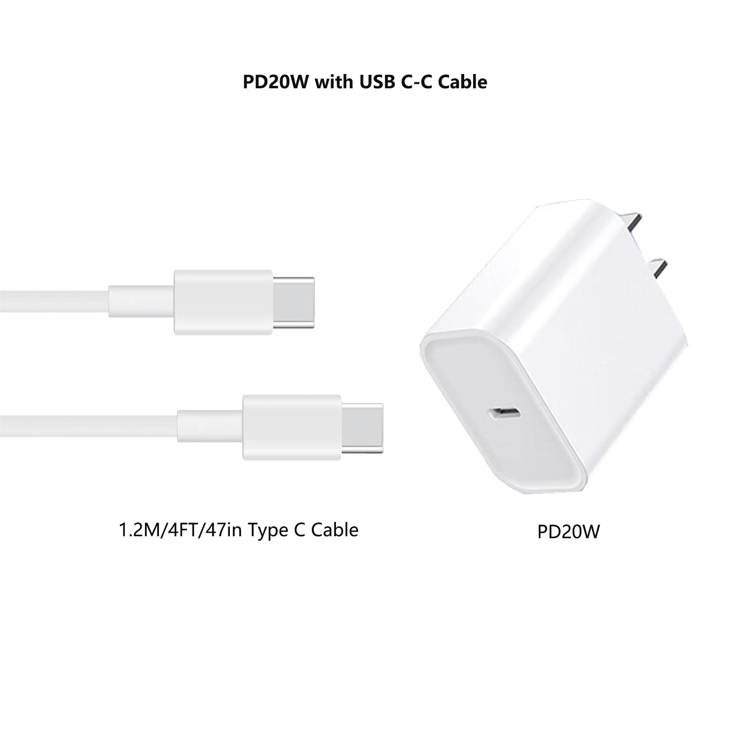 PD 20W USB C Fast Charger and Cable Compatible with iPhone 15,15 Plus,15 pro,15 pro max,OthoKing Type C Wall Charger with 4FT/1.2M USB C to C Charging Cable