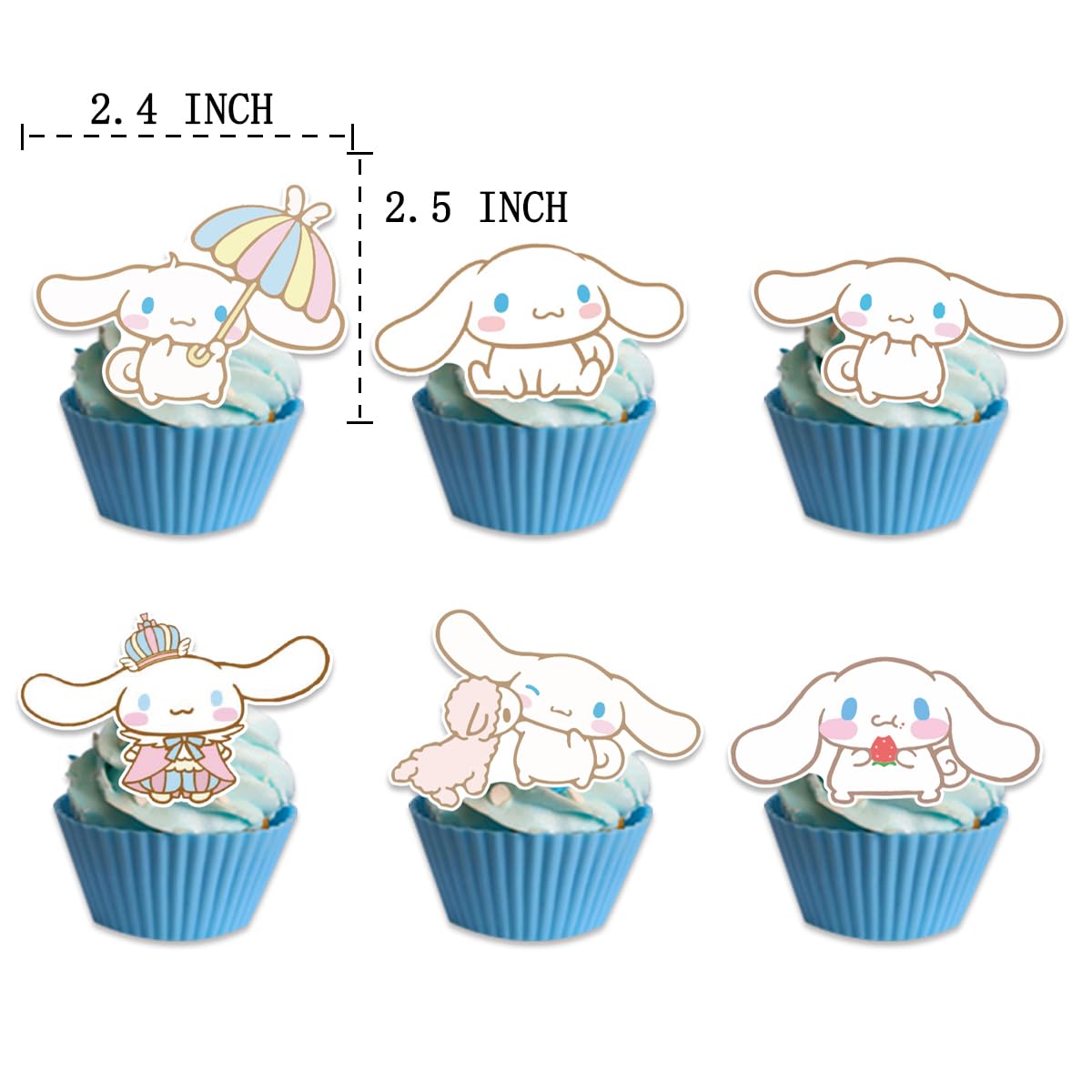 Cinnamoroll Birthday Decorations, Cinnamoroll Party Supplies Including Banner, Balloons, Cake Topper, and Cupcake Toppers