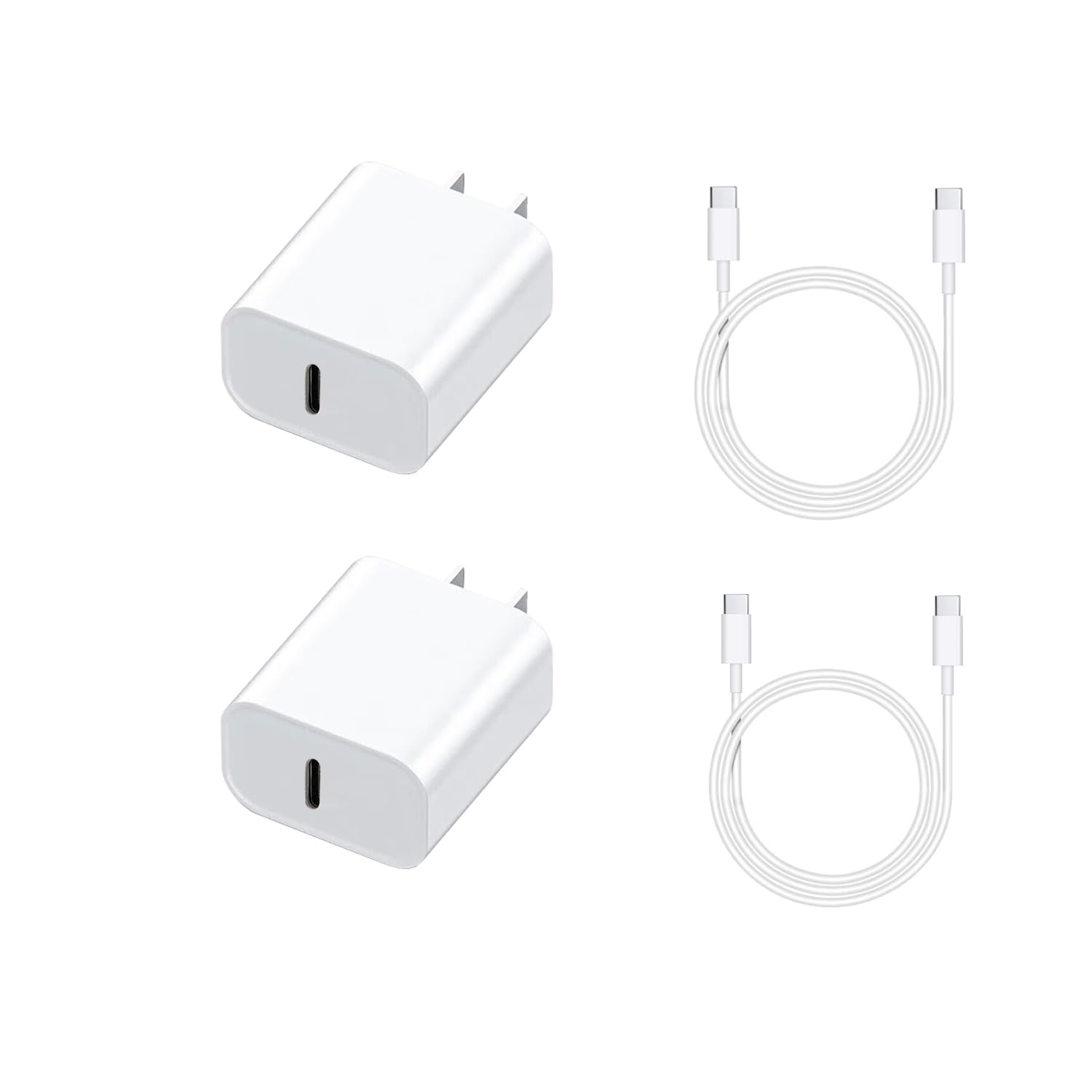 OthoKing PD 20W USB C Fast Charger and Cable Compatible for iPhone 15,15 Puls,pro,max, Type C Wall Charger with 4FT/1.2M USB C to C Charging Cable (2 Pack)