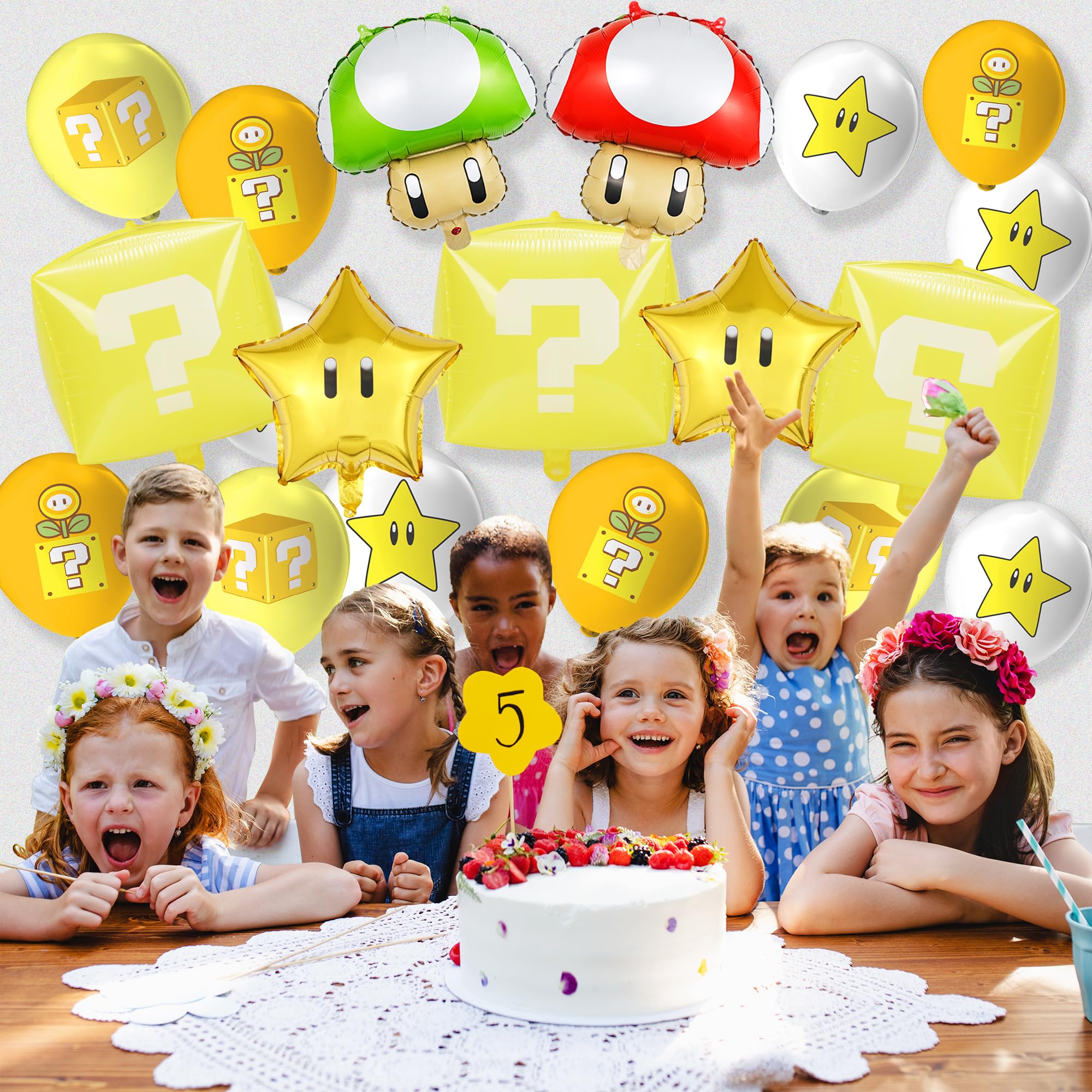 Game Balloons Birthday Party Decorations - Cartoon Birthday Party Supplies Set, Birthday Party Favor Decor Foil/Latex Balloons Set Photo Background for Kids Boys Girls Birthday Party, Baby Shower