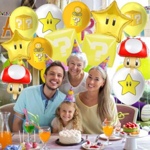 Game Balloons Birthday Party Decorations - Cartoon Birthday Party Supplies Set, Birthday Party Favor Decor Foil/Latex Balloons Set Photo Background for Kids Boys Girls Birthday Party, Baby Shower