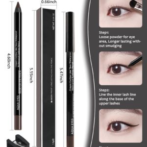 LYSdefeu Gel Eyeliner Pencil-Black Brown Waterproof Smudgeproof Matte Gel Eyeliner Pencil with Sharpener,Fadeproof Eye Liner Tattoo Eyeliner Pen for Women Cat Eye/Smoky Eye Makeup,Valentine's Day Gift