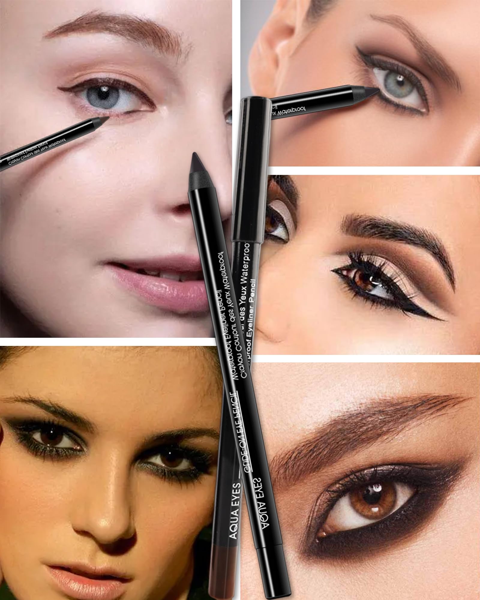 LYSdefeu Gel Eyeliner Pencil-Black Brown Waterproof Smudgeproof Matte Gel Eyeliner Pencil with Sharpener,Fadeproof Eye Liner Tattoo Eyeliner Pen for Women Cat Eye/Smoky Eye Makeup,Valentine's Day Gift