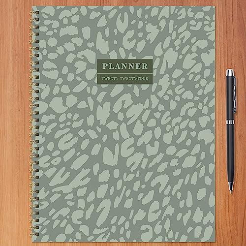 TF PUBLISHING 2024 Wild Sage Large Weekly Monthly Planner | Monthly Life Planner for Women with 2 Page Spreads | 12 Month Calendar and Planning Prompts | Planner for School or Work | 9"x11"