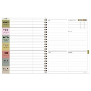 TF PUBLISHING 2024 Wild Sage Large Weekly Monthly Planner | Monthly Life Planner for Women with 2 Page Spreads | 12 Month Calendar and Planning Prompts | Planner for School or Work | 9"x11"