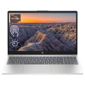 hp 2023 newest laptop, 15.6" hd touchscreen, amd ryzen 5 7530u (beats i7-1165g7), 16gb ram, 1tb pcie ssd, webcam, backlit kb, hdmi, type-c, wi-fi 6, windows 11 home, silver, kke accessories