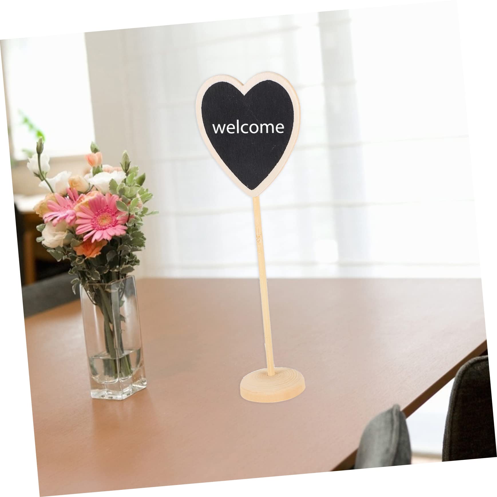 10pcs Message Board Decorations for Home Household Decor Mini Chalkboard Heart Chalkboard Name Plate Board Chalkboard Name Plate Mini Message Blackboards Mini Blackboard Decor Wood