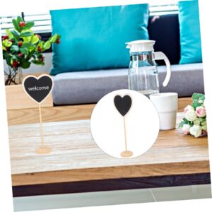 10pcs Message Board Decorations for Home Household Decor Mini Chalkboard Heart Chalkboard Name Plate Board Chalkboard Name Plate Mini Message Blackboards Mini Blackboard Decor Wood