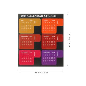 Office Decor 12 Sheets of Calendar Stickers 2024 Schedule Calendar Stickers Monthly Calendar Stickers Sticky Tabs Planner Sticker for Bullet Notebook Journal Stickers for Adults