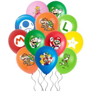 mario birthday party supplies,41pcs mario balloons,12 inch mario latex balloon for kids mario birthday decorations, mbros themed birthday balloons for kids boys girls mario party favors