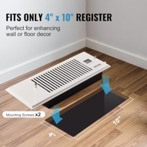 VEVOR Register Booster Fan, Quiet Vent Booster Fan Fits 4” x 12” Register Holes, with Remote Control and Thermostat Control, Adjustable Speed for Heating Cooling Smart Vent, White