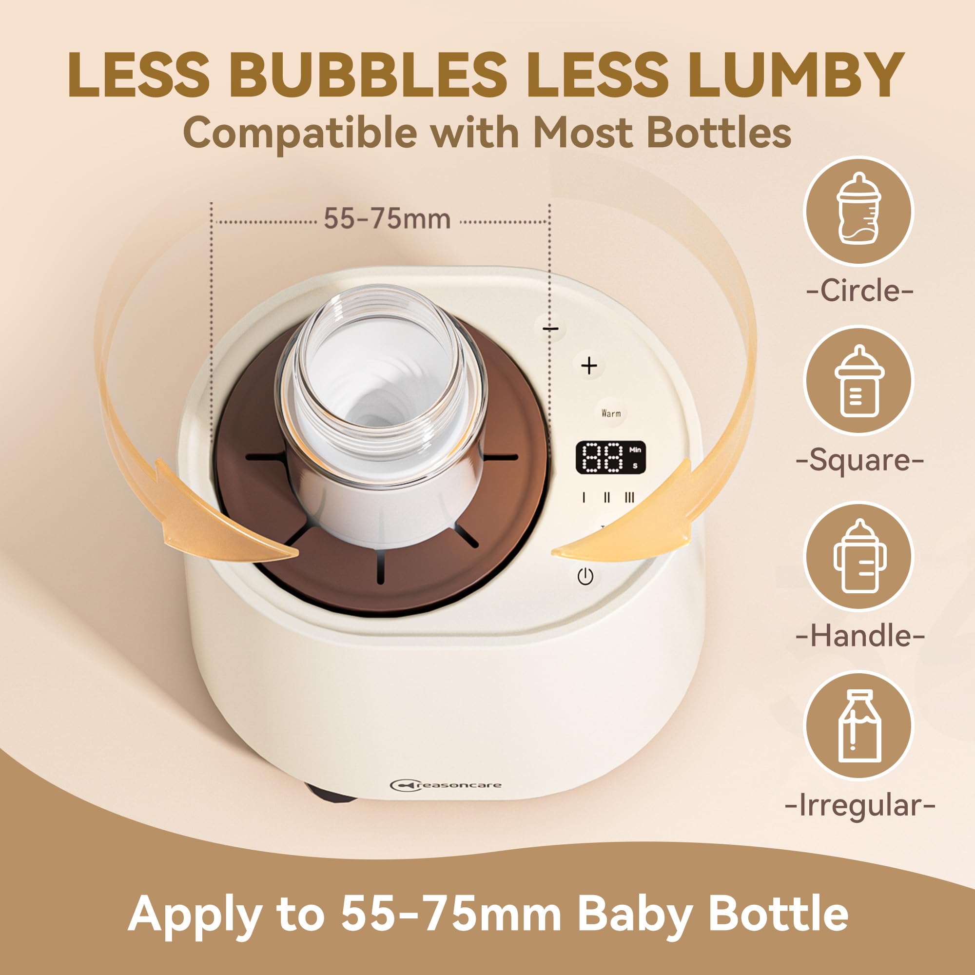 REASONCARE Baby Formula Dispensers & Mixers 3 Gear Mix Milk Evenly Less Bubbles Less Lumps to Avoid Baby Flatulence, Baby Bottle Warmer, Universal for All Bottles