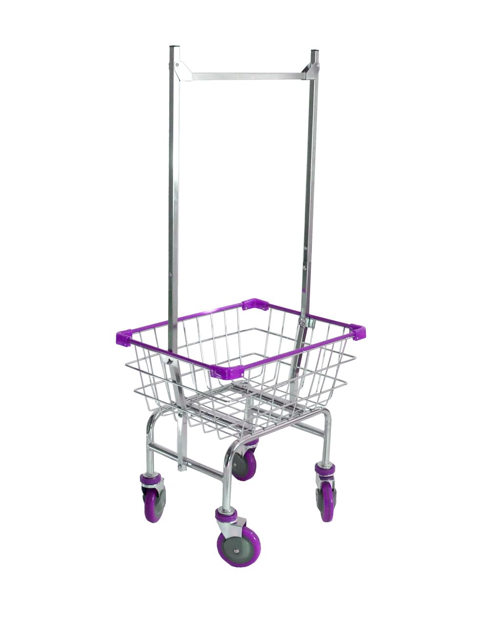 CHAMIN 1.5BU Chrome Coated CART for House and Commercial (Lavender Color) (Chrome, 1.5 Bushel)