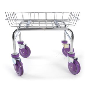 CHAMIN 1.5BU Chrome Coated CART for House and Commercial (Lavender Color) (Chrome, 1.5 Bushel)