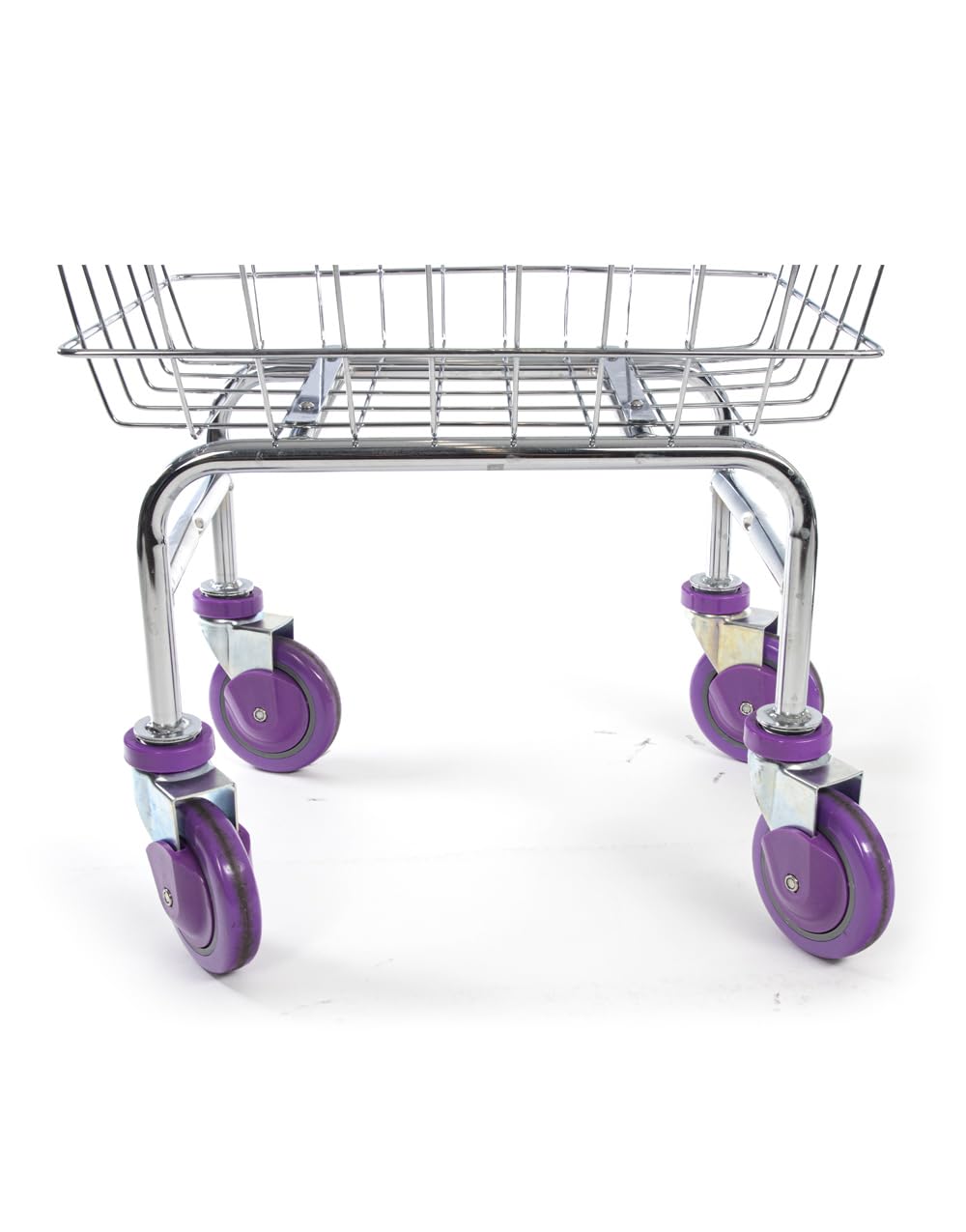 CHAMIN 1.5BU Chrome Coated CART for House and Commercial (Lavender Color) (Chrome, 1.5 Bushel)