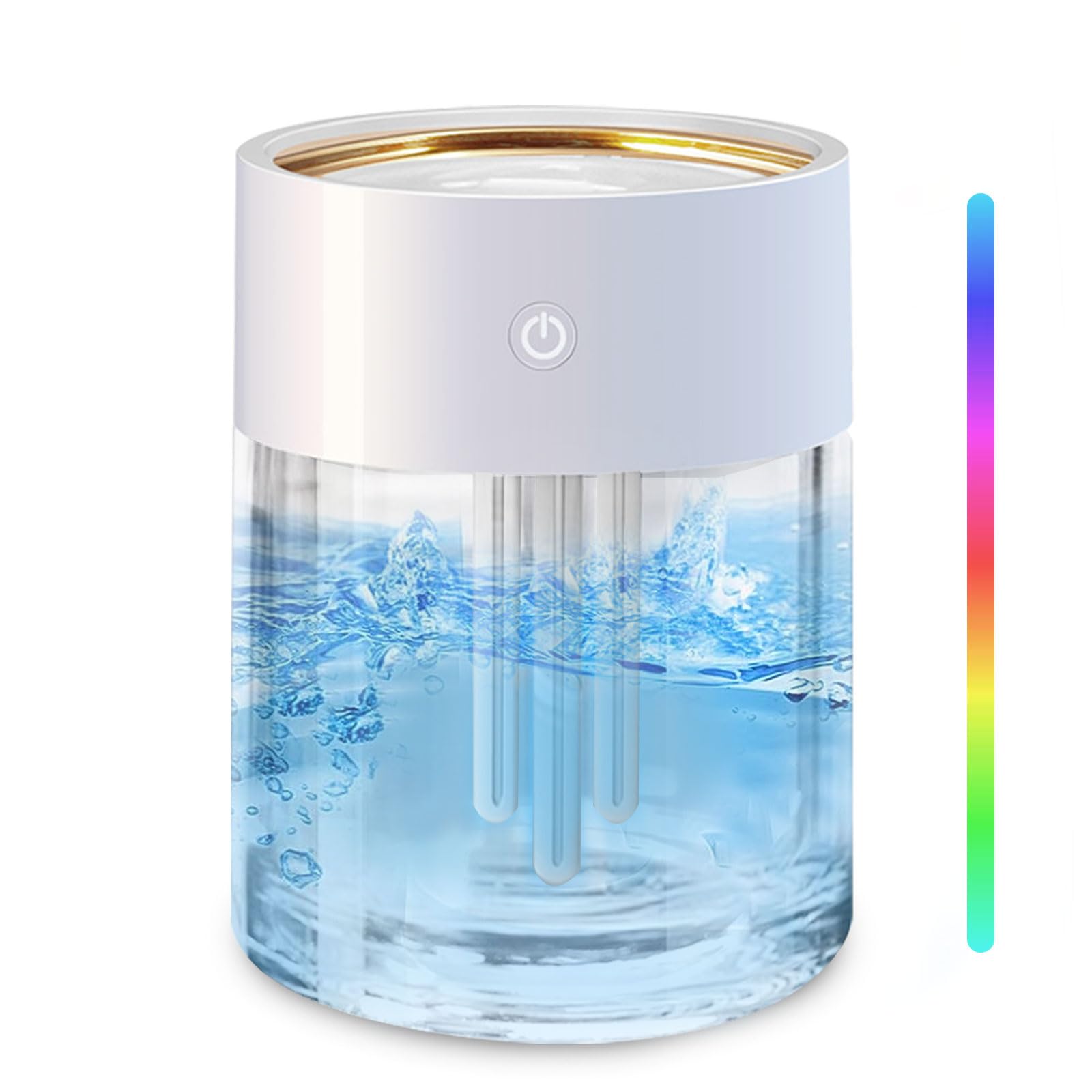 Humidifiers for Bedroom with 7-Color Night Light, 2.2L Ultrasonic Quiet Cool Mist Humidifiers for Home Baby Nursery & Plants with 3 Hole Nozzle, Top Fill Humidifier, Auto Shut-Off, 3 Spray Modes