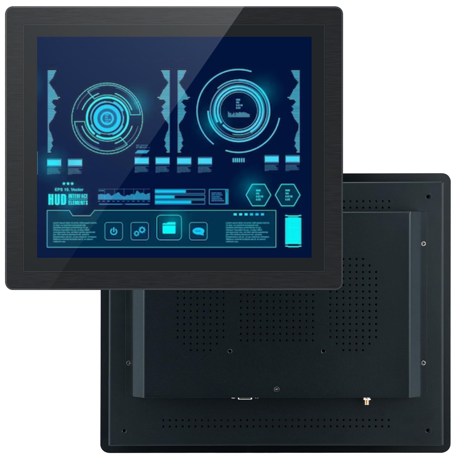 TouchWo 15 inch Industrial Embedded Touch Panel PC, Android All in One Mini PC with Open Frame Capacitive Touchscreen Monitor, RK3568 RAM 2G & ROM 16G Industrial PC Built-in Speakers