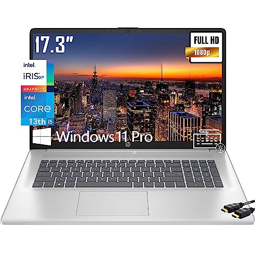 HP 2023 Flagship 17 Laptop, 17.3" IPS FHD(1920 x 1080) Display, 13th Intel 10-Core i5-1335U(Beats i7-1260U), Iris Xe Graphics, Bluetooth 5.3, Backlit KB, Window 11 PRO(20GB|1TB SSD), Silver