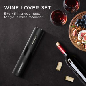 BABONIR Electric Wine Opener Set - Automatic Electronic Bottle Openers with Greeting Card, Vacuum Stoppers, Wine Aerator, and Foil Cutter, Ideal Gift for Wine Lovers, Party, and Home Entertaining