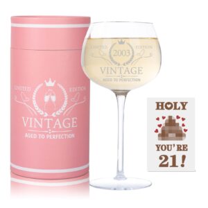 2024 21st birthday gifts for her, 2003 21st birthday gifts for women, 21st birthday gifts, 21st birthday gift ideas, wine glass 21st birthday, 21st birthday gifts for daughter, friend, female