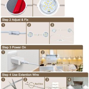 KeShu Under Cabinet Lights Plug in, Dimmable White LED Under Cabinet Lighting Hardwired Closet Lights, Smart Bluetooth APP Remote Control Under Counter Lights for Kitchen, Cabinet