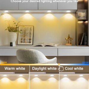 KeShu Under Cabinet Lights Plug in, Dimmable White LED Under Cabinet Lighting Hardwired Closet Lights, Smart Bluetooth APP Remote Control Under Counter Lights for Kitchen, Cabinet