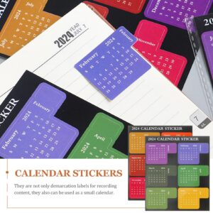 MAGICLULU 12 Sheets 2024 Calendar Stickers Monthly Calendar Sticker Schedule Calendar Adhesive Sticky Tabs for Planners Journal Notebook Bullet