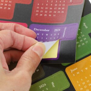 MAGICLULU 12 Sheets 2024 Calendar Stickers Monthly Calendar Sticker Schedule Calendar Adhesive Sticky Tabs for Planners Journal Notebook Bullet