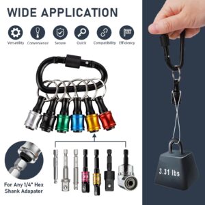 Valkynos Bit Holder Cool Gadgets, Cool Stuff Quick Release Bit Holder, 1/4 Drill Bit Holder Keychain 12Pcs, and 105° Right Angle Drill Attachment for Tight Spaces, 13Pcs Stocking Stuffers for Men Dad