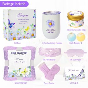 Get Well Soon Gift Baskets for Women - Get Well Soon Gifts Self Care Package Sending Hugs Feel Better Gift for Sick Friend After Surgery, Thinking of You Box with Blanket Coffee Tumbler Valentine's Day Gift Set for Women Mom Her