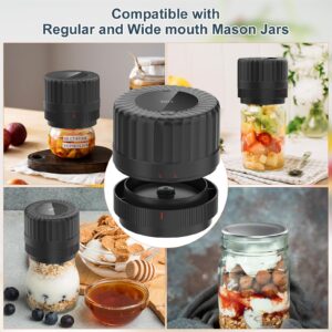 Electric Mason Jar Vacuum Sealer for Cannning＆Food Storage,Led Display,All-in-One Mason Jars Vacuum Sealer Kit for Wide Mouth＆Regular Mouth Jars,Cordless Vacuum Sealer Mothers Day Gifts-8 Jar Lids