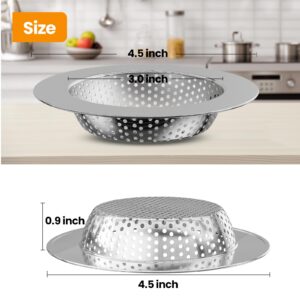 Huntonry 2PCS Kitchen Sink Stopper and Kitchen Sink Drain Strainer, Drain Catcher and Drain Cover for Kitchen Sink, Drainer for Standard 3-1/2 Inch Garbage Disposal Sink Drain