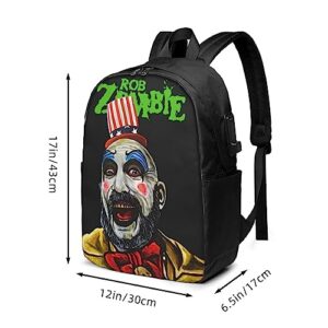 HMLTD Rob Terror Movies Zombie Laptop Backpack With USB port Classic Backpack Fits Notebook Travel Backpack Sports Backpack