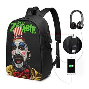 HMLTD Rob Terror Movies Zombie Laptop Backpack With USB port Classic Backpack Fits Notebook Travel Backpack Sports Backpack