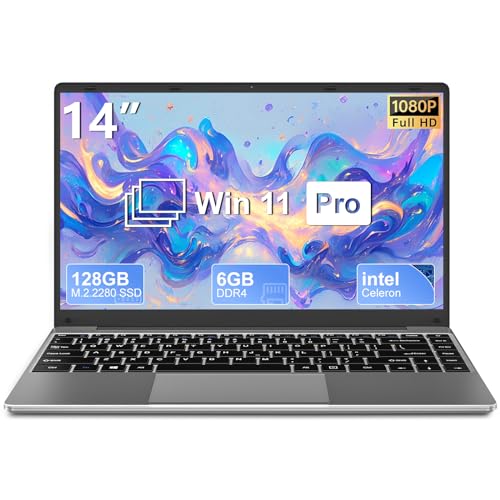 Ruzava/Aocwei Laptop Win 11 14" 6GB DDR4 128GB SSD Intel N4020 (Up to 2.8Ghz) 2-Core 1920x1080 FHD Dual WiFi BT4.2 Adapter Support 512GB TF 1TB SSD Expand for Work Study Entertainment-Gray