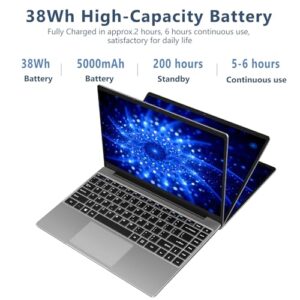 Ruzava/Aocwei Laptop Win 11 14" 6GB DDR4 128GB SSD Intel N4020 (Up to 2.8Ghz) 2-Core 1920x1080 FHD Dual WiFi BT4.2 Adapter Support 512GB TF 1TB SSD Expand for Work Study Entertainment-Gray