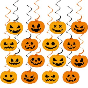 60pcs halloween pumpkin party swirls decorations little pumpkin hanging swirls black orange halloween ceiling hanging decor supplies for halloween party birthday pumpkin theme party favors