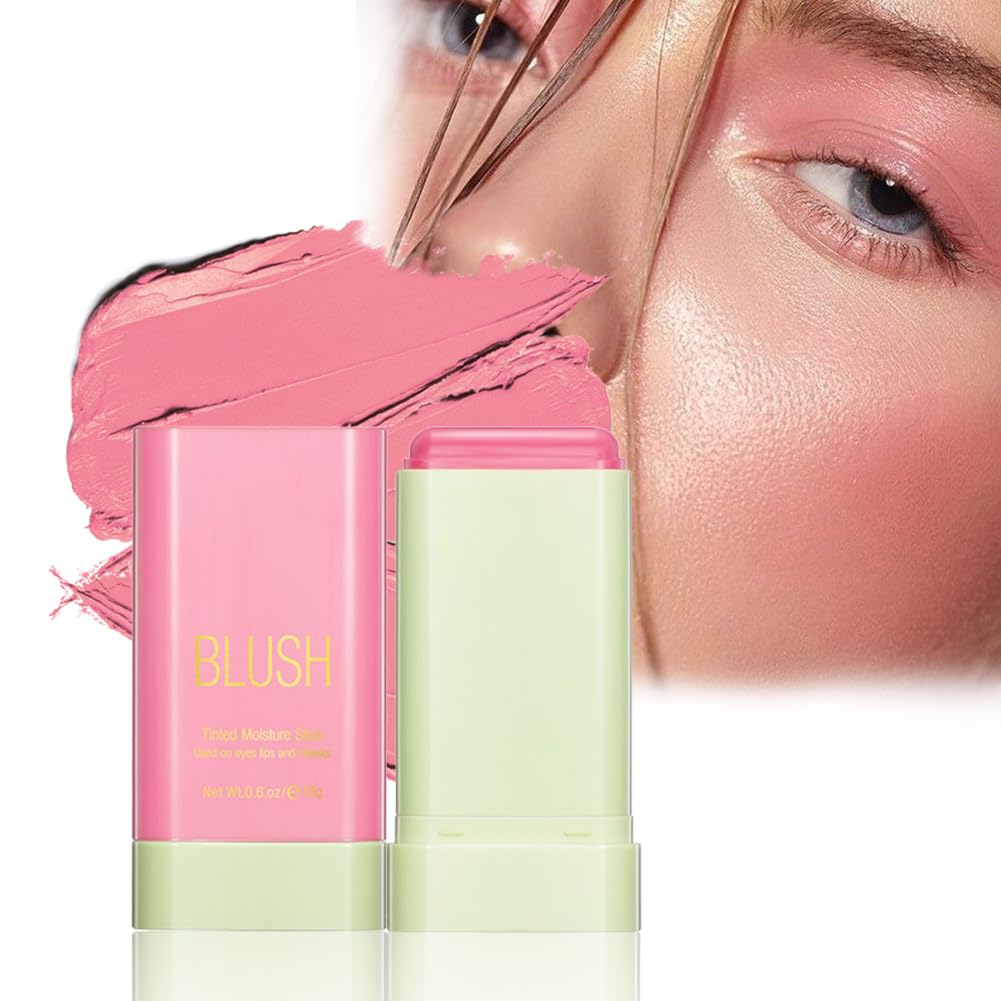 MOLAKS Cream Blush Stick, Lightweight and Long Lasting Cream Blush, Solid Moisturizer Stick, Cream Blush Makeup for Cheeks, Lightweight Cream Blush, Goes on Well for Mature Skin (SHY PINK)