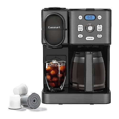 Cuisinart Stainless Steel Coffee Center Combo Coffee Maker (Black) Bundle with Colombian Roast Single Serve KCup and Stainless Steel Tumbler (3 Items)