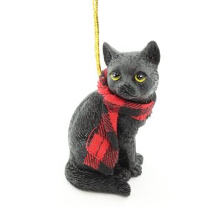 Black Cat Christmas Tree Ornament 3 Inches