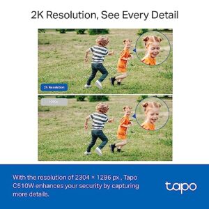 TP-Link Tapo 2K Outdoor Pan/Tilt Security Wi-Fi Camera, 360° View, Motion Tracking, Compatible with Alexa & Google Home, Night Vision, Free AI Detection, Up to 512GB Storage, Tapo C510W