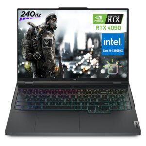 lenovo 2023 legion gaming laptop, full power geforce rtx 4090 16gb 175w, 16" 240hz wqxga (2560x1600), intel 24-core i9-13900hx, 64gb ddr5 ram, 2tb + 2tb wd_black ssd, rgb kb, wi-fi 6e, windows 11