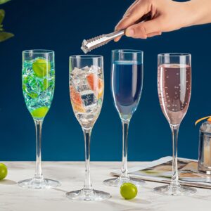 eventpartener Plastic Champagne Flutes, 16 PCS Hard Disposable Unbreakable 5 Oz Champagne Glasses, Shatterproof Toasting Glasses, Ideal for Home Daily Life Wedding Toasting Drinking, Party Supplies